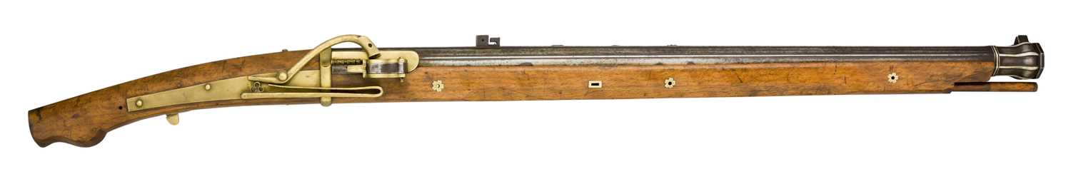 Lot 75 - A 12 BORE JAPANESE SNAP MATCHLOCK MUSKET