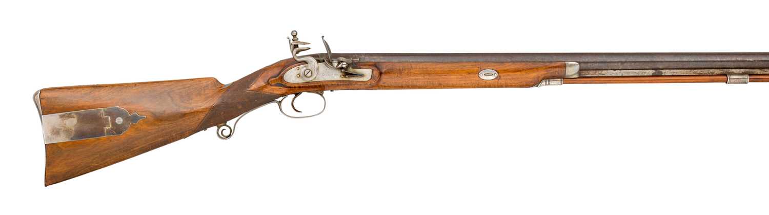 Lot 285 - A .750 CALIBRE SILVER-MOUNTED FLINTLOCK GAME