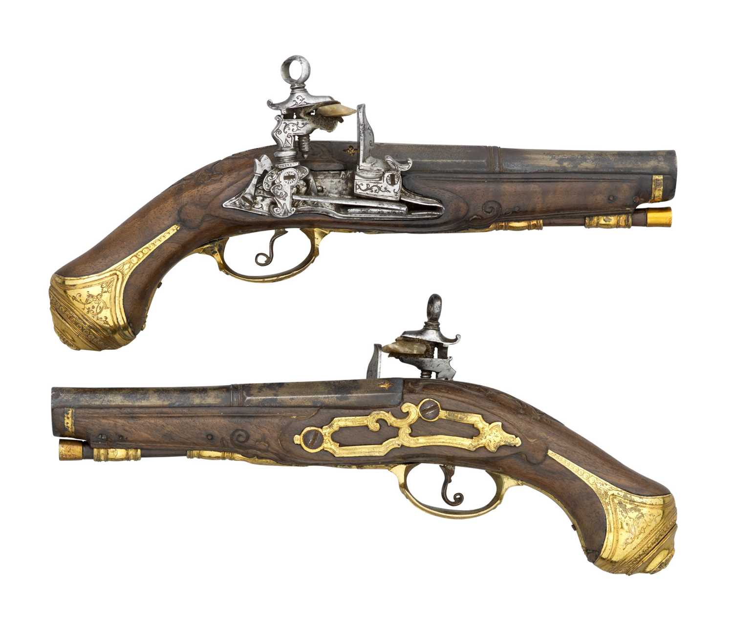 Lot 333 - A PAIR OF 32 BORE ROMAN-LOCK TRAVELLING