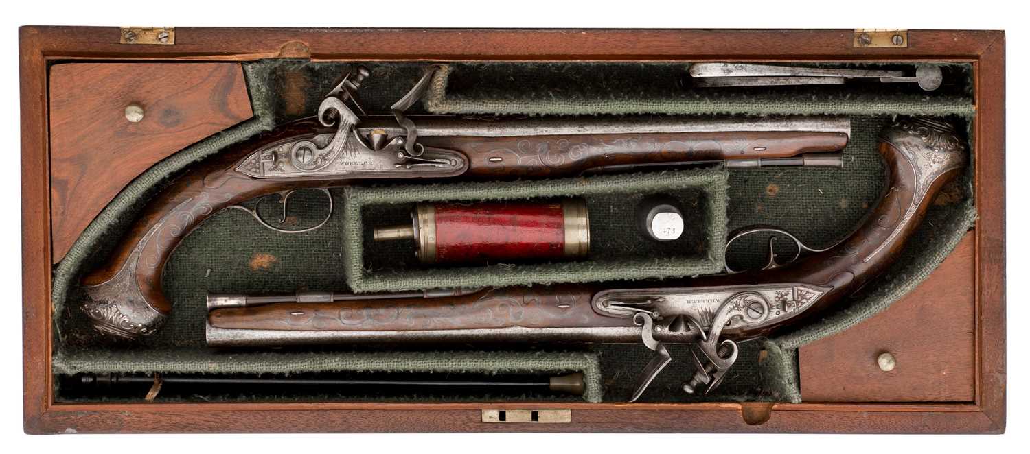 Lot 340 - A CASED PAIR OF 20 BORE SILVER-MOUNTED