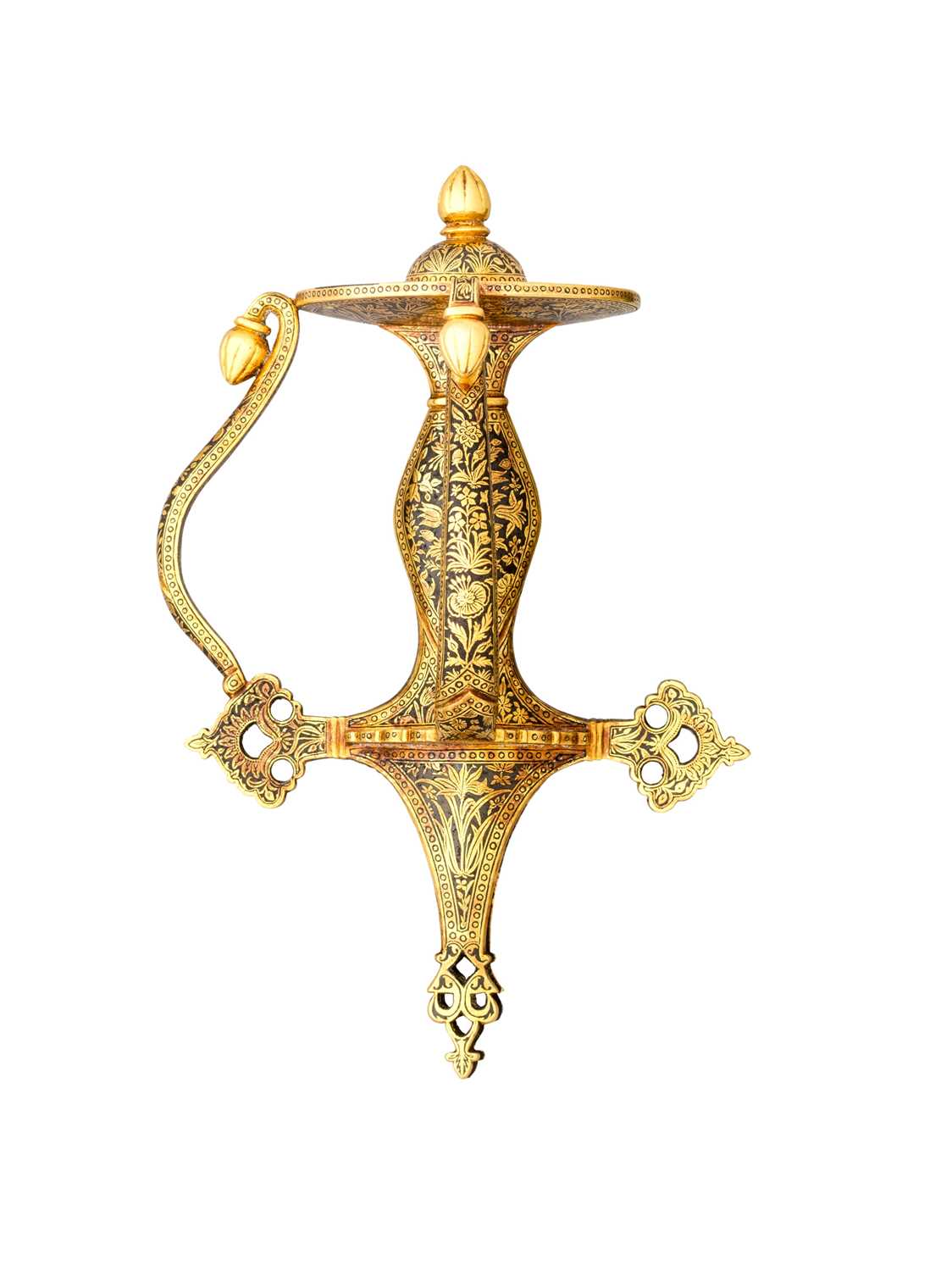 Lot 26 - A FINE INDIAN DECORATED SWORD (TALWAR) HILT