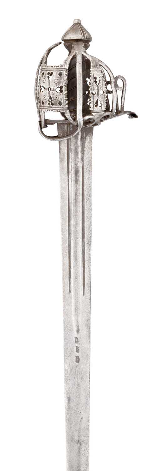 Lot 108 - A BASKET-HILTED BROADSWORD IN EARLY 18TH