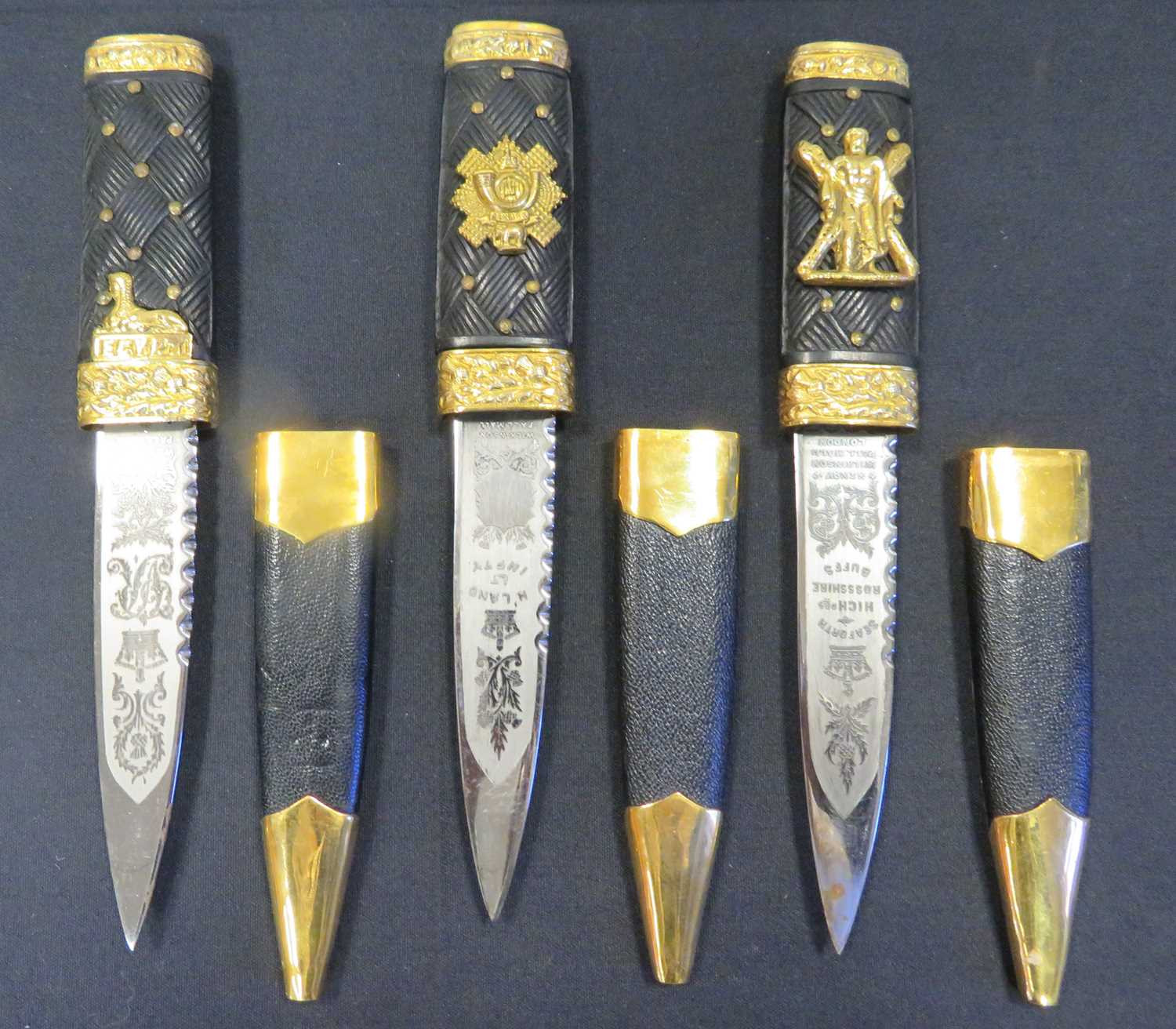 Lot 111 - THREE SCOTTISH DRESS DAGGERS (SKEAN DHU)