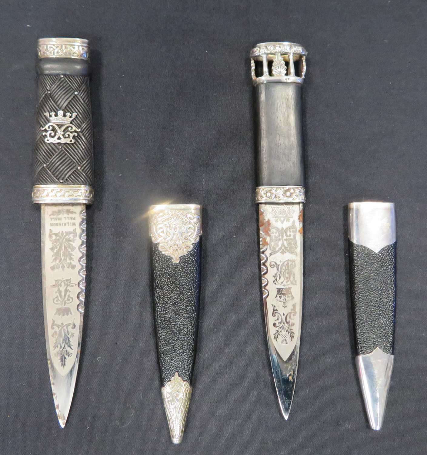 Lot 113 - TWO SCOTTISH SILVER-MOUNTED DRESS DAGGERS