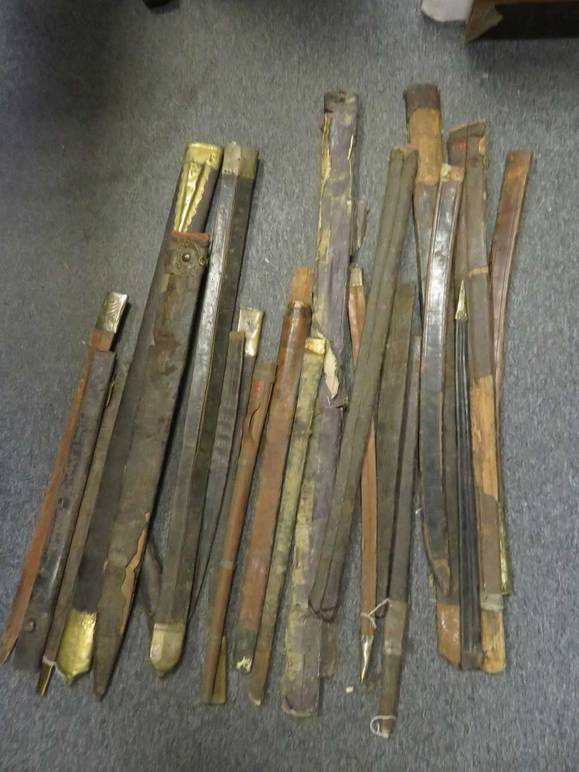 Lot 130 - A QUANTITY OF SWORD SCABBARDS