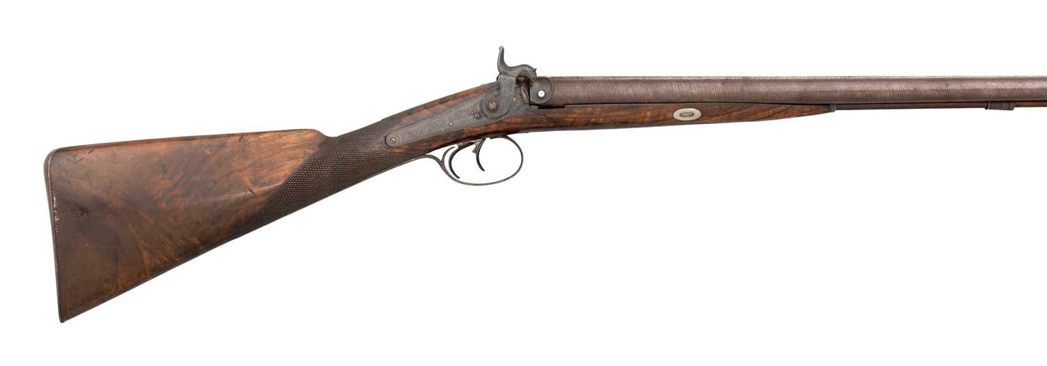 Lot 312 - A 15 BORE D.B. PERCUSSION SPORTING GUN BY
