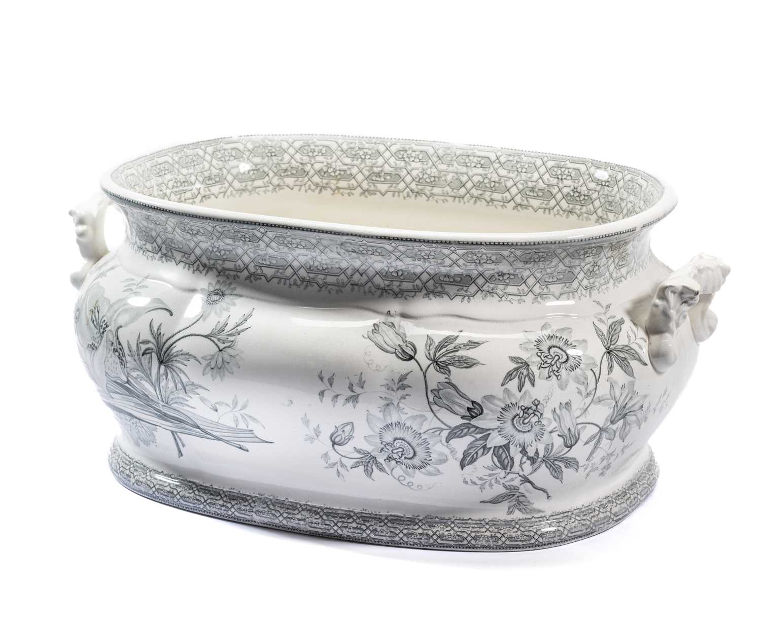 Lot 40 - A STAFFORDSHIRE POTTERY FOOT BATH, THIRD