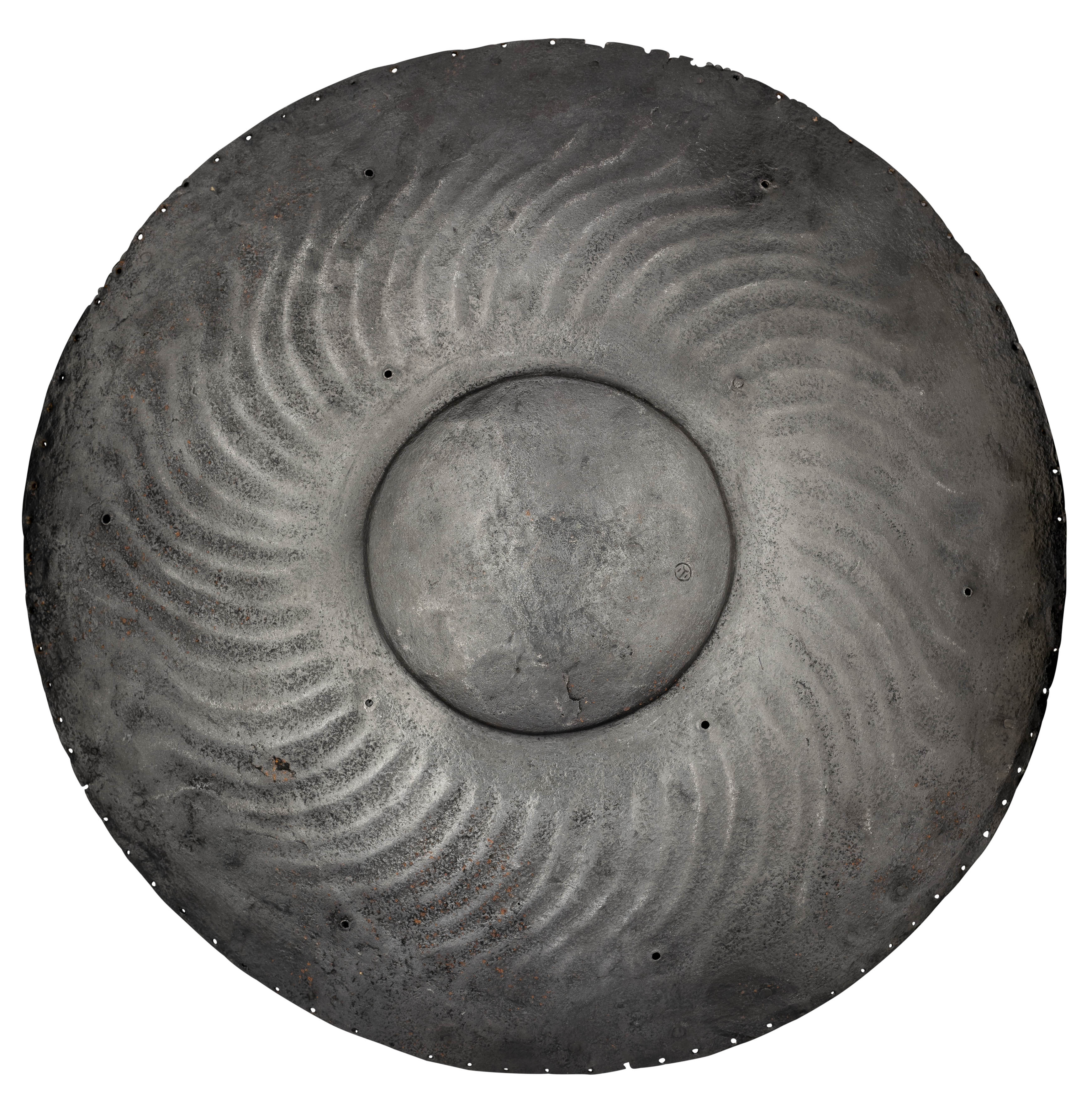 Lot 196 - A RARE OTTOMAN CIRCULAR IRON SHIELD, EARLY