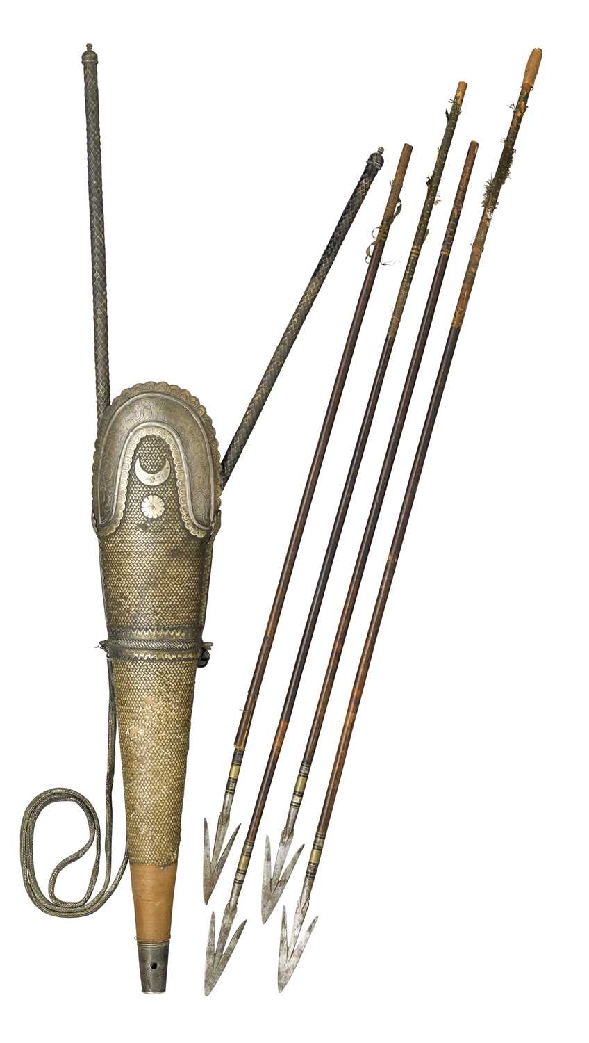 Lot 87 - A RARE NORTH INDIAN SILVER-MOUNTED QUIVER