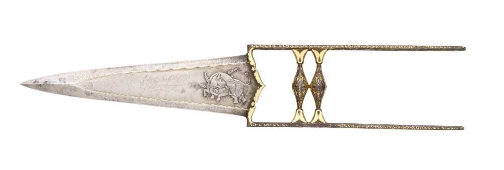 Lot 57 - A FINE AND RARE INDIAN DAGGER (KATAR)