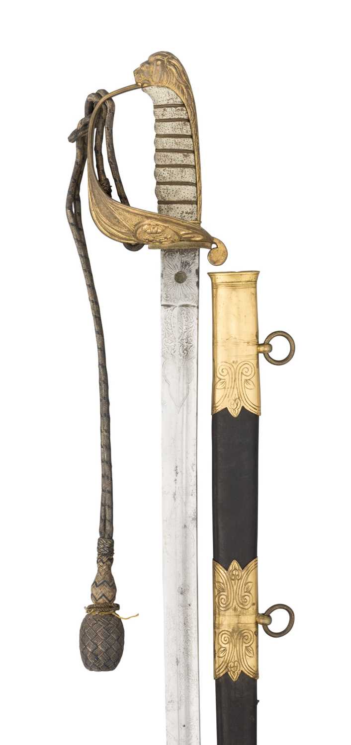 Lot 113 - AN 1827 PATTERN NAVAL OFFICER'S SWORD
