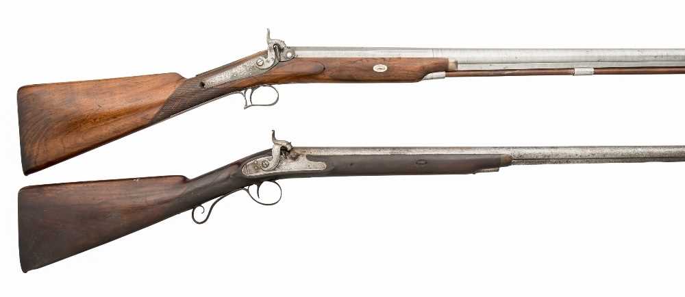 Lot 246 - A 9 BORE PERCUSSION SPORTING GUN BY