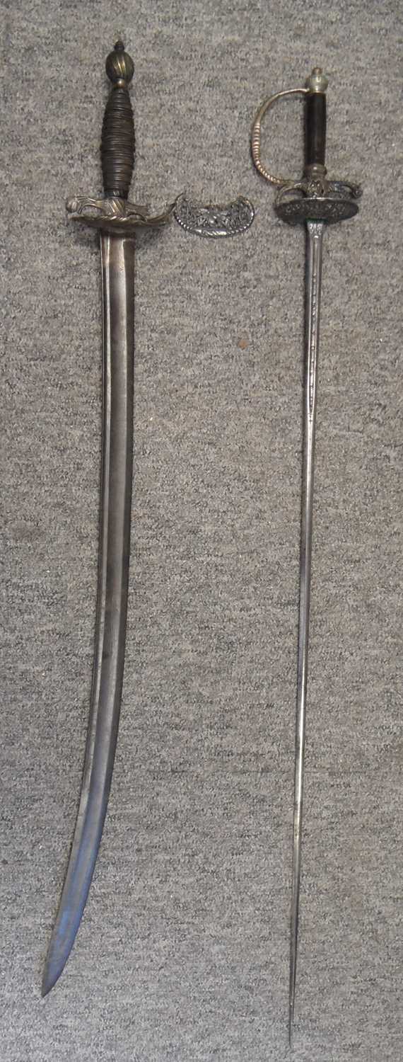 Lot 443 - TWO EUROPEAN SILVER-HILTED SMALL-SWORDS