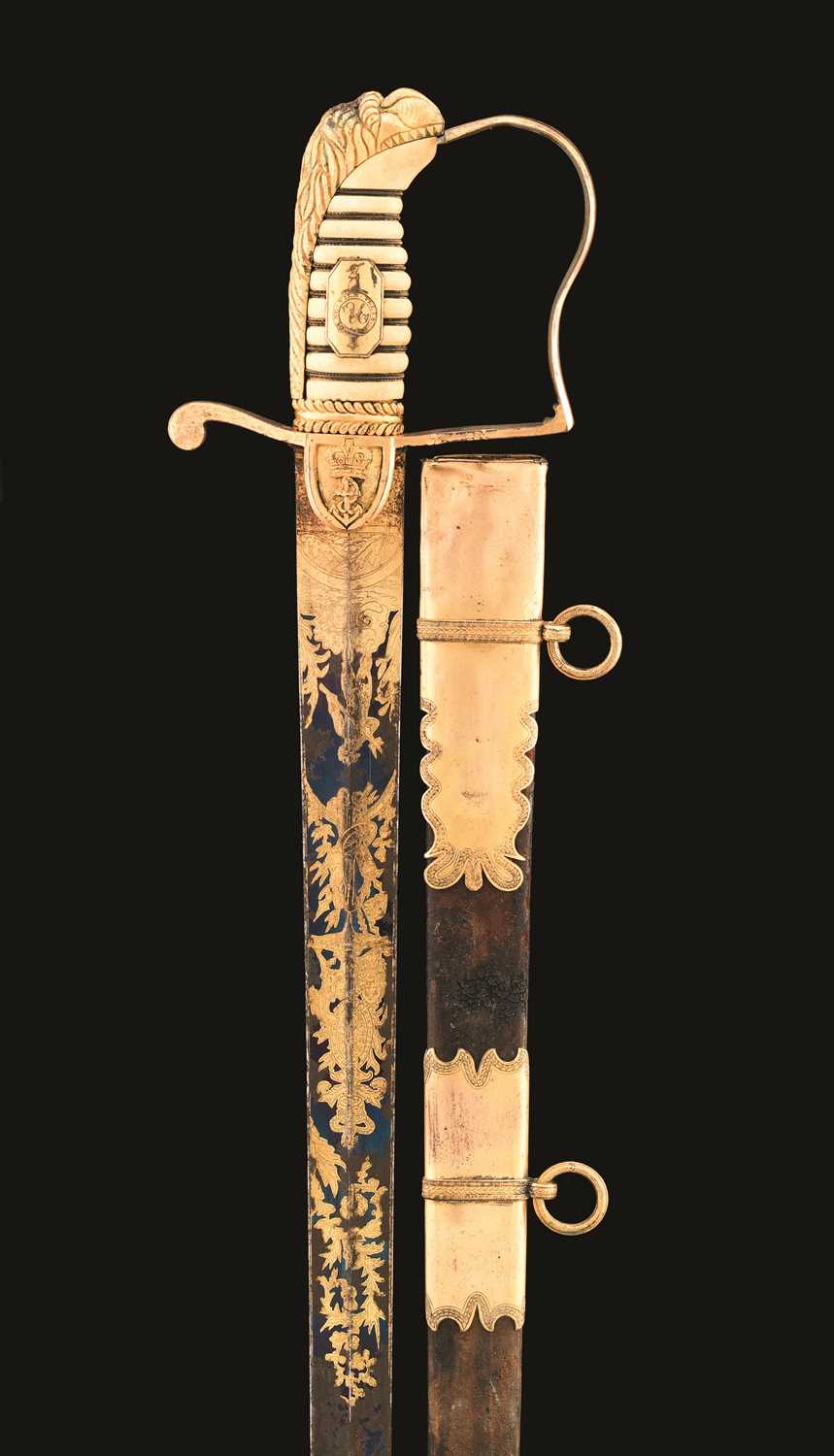 Lot 86 - A RARE 1805 PATTERN NAVAL OFFICER'S SWORD