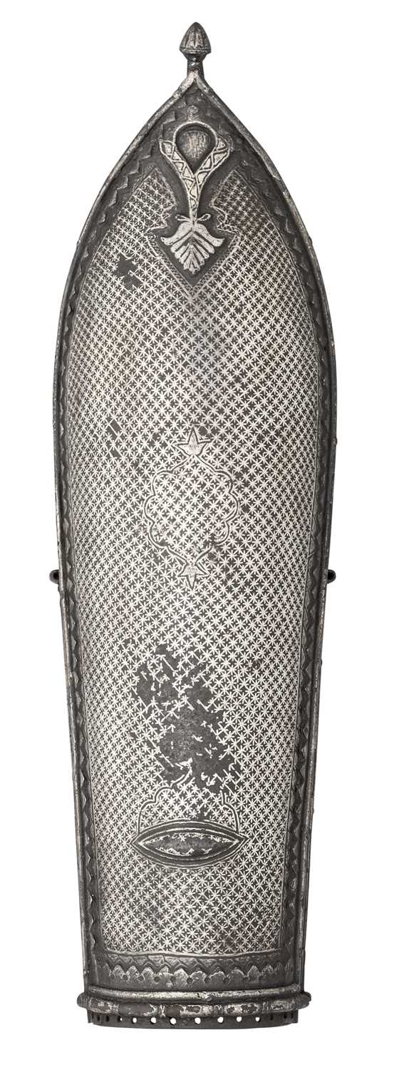 Lot 66 - â’¶ A SOUTH INDIAN DECORATED ARM DEFENCE