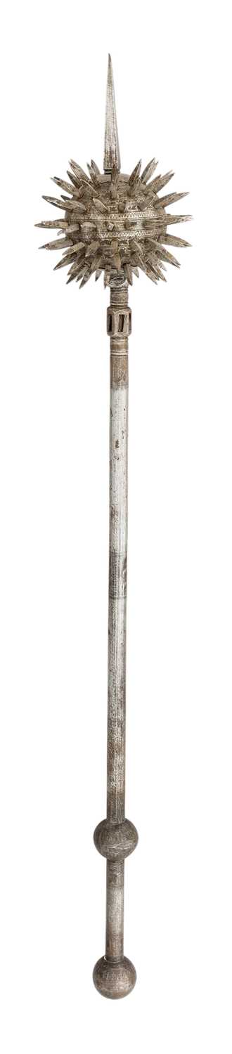 Lot 93 - AN INDO-PERSIAN SPIKED MACE, LATE 19TH