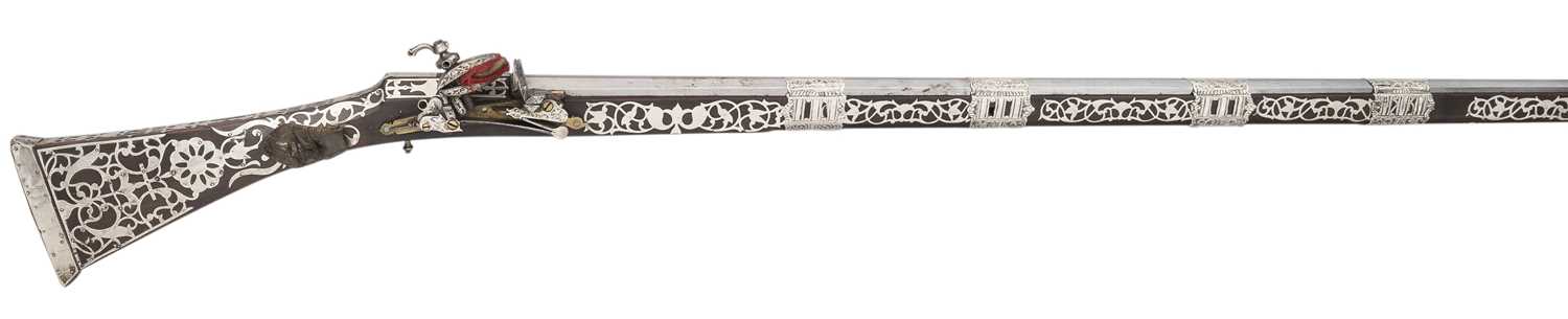 Lot 124 - A 16 BORE NORTH AFRICAN MIQUELET-LOCK MUSKET,