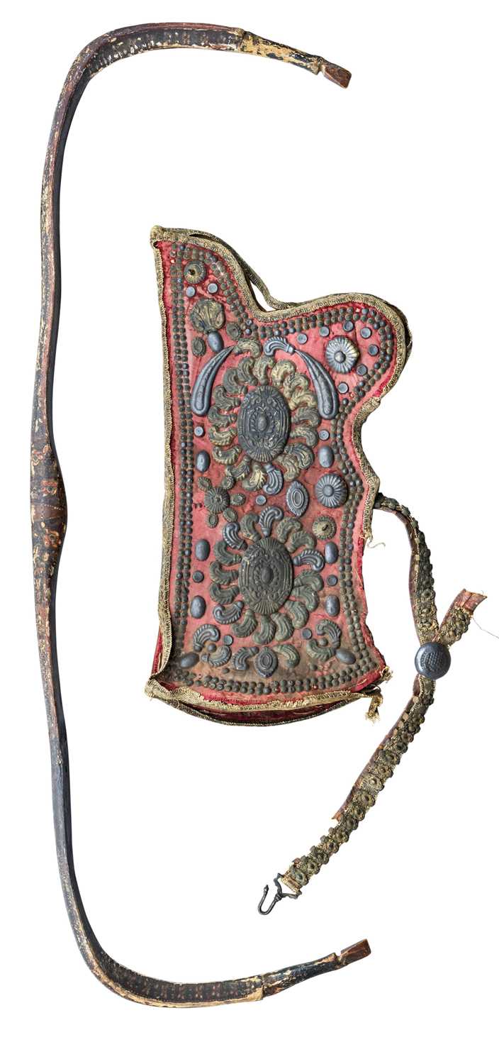 Lot 133 - â’¶ A RARE OTTOMAN QUIVER AND BOW, EARLY