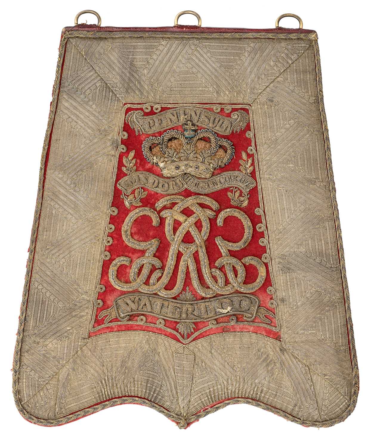 Lot 214 - A GEORGIAN SABRETACHE OF THE 15TH HUSSARS