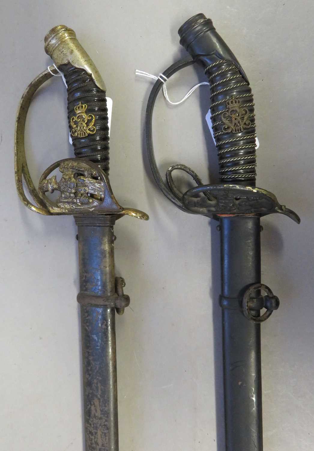 Lot 377 - â’¶ TWO PRUSSIAN MODEL 1889 INFANTRY OFFICER'