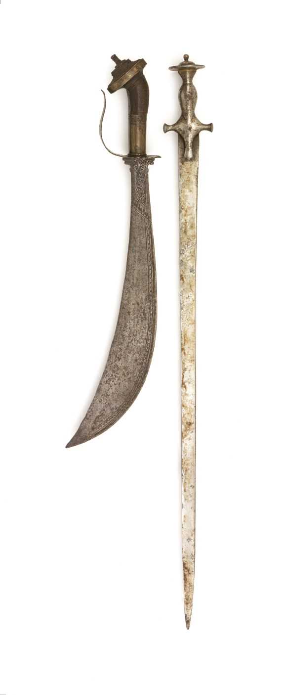 Lot 28 - FIVE INDIAN SWORDS