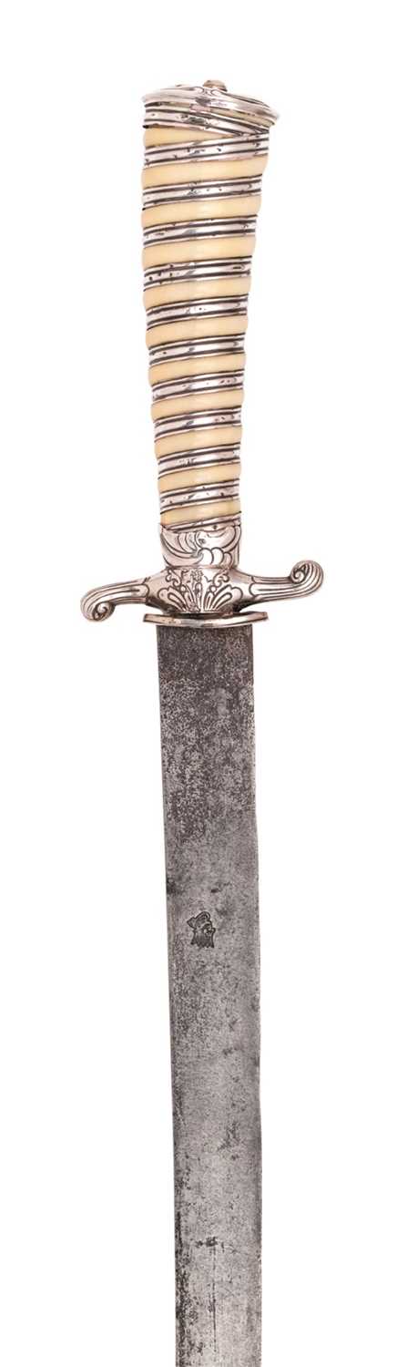 Lot 157 - A FRENCH SILVER-HILTED HUNTING SWORD