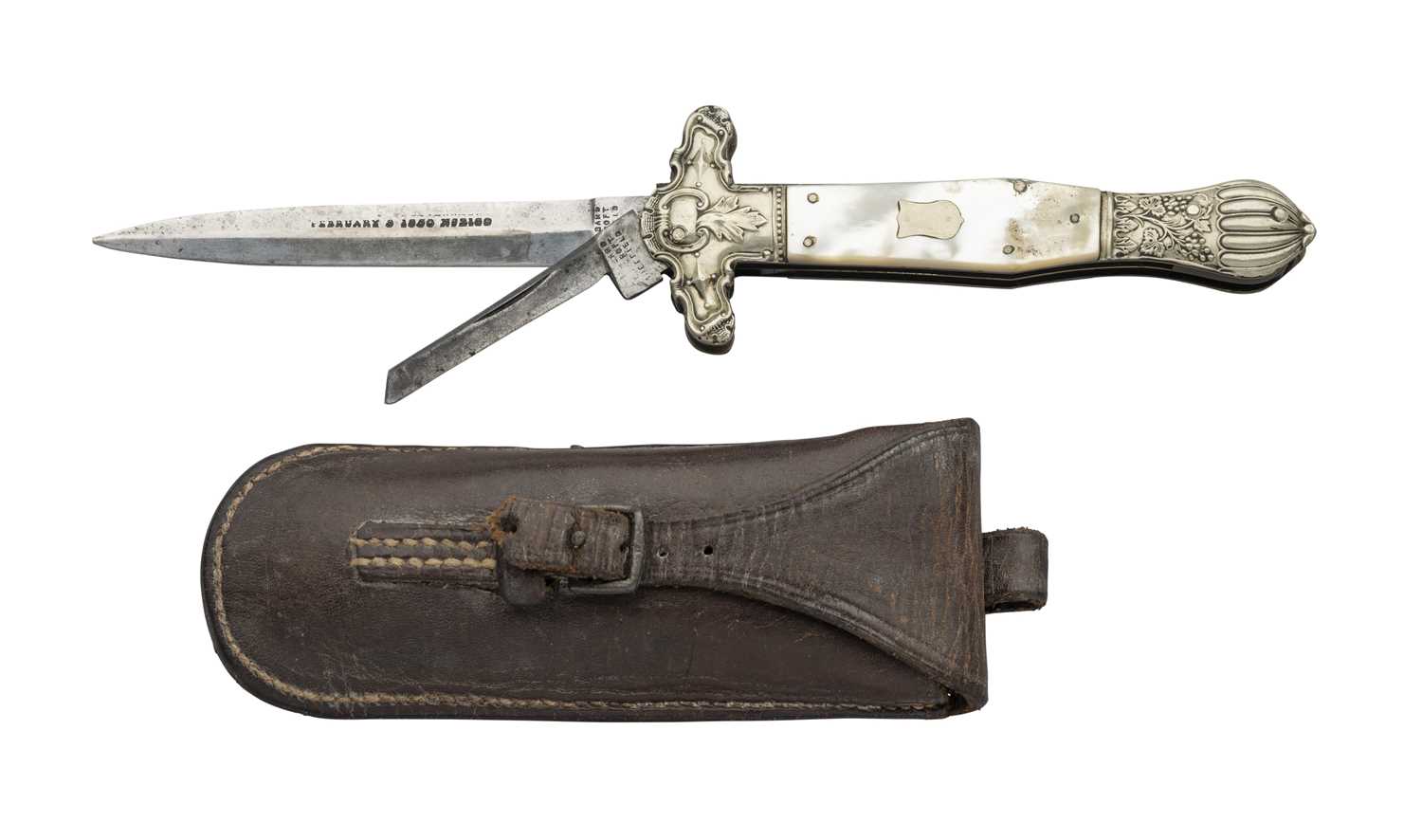 Lot 696 - A RARE LINGARD PATENT SPRING-KNIFE, CIRCA