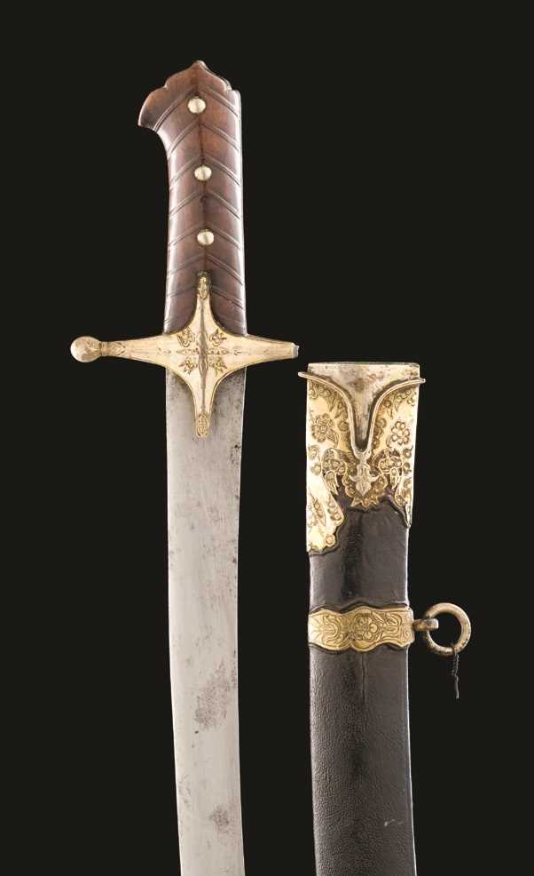 Lot 109 - A TURKISH SILVER-MOUNTED SABRE