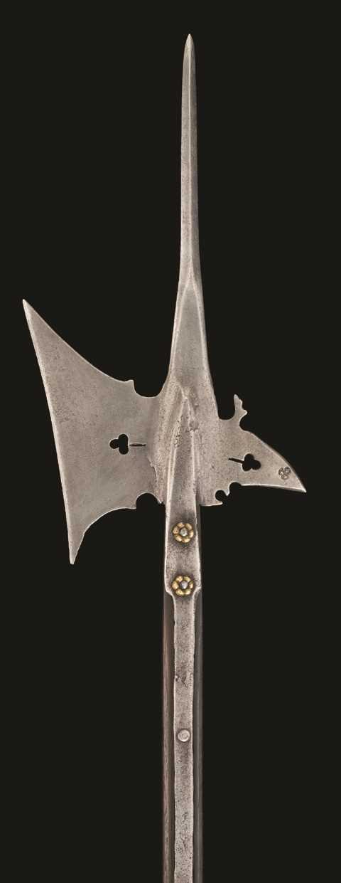 Lot 177 - A GERMAN HALBERD