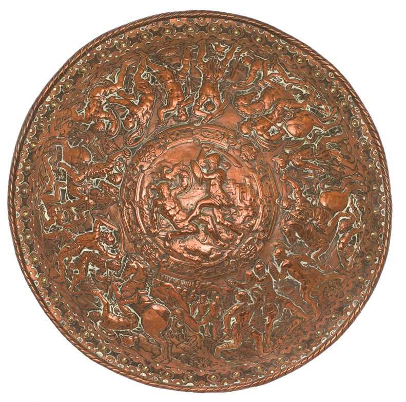 Lot 276 - AN ELECTROTYPE COPPER SHIELD BY ELKINGTON