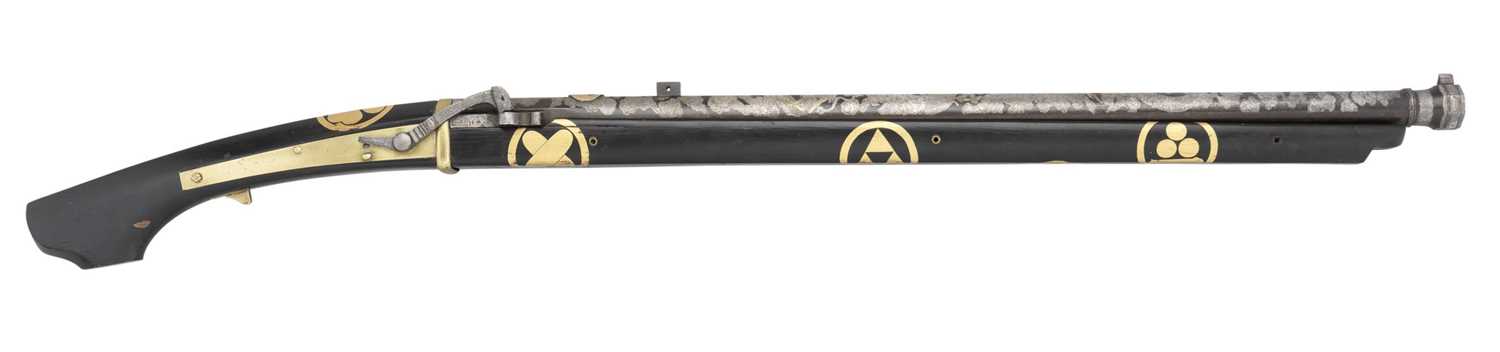 Lot 23 - **A 16 BORE JAPANESE SNAP MATCHLOCK MUSKET