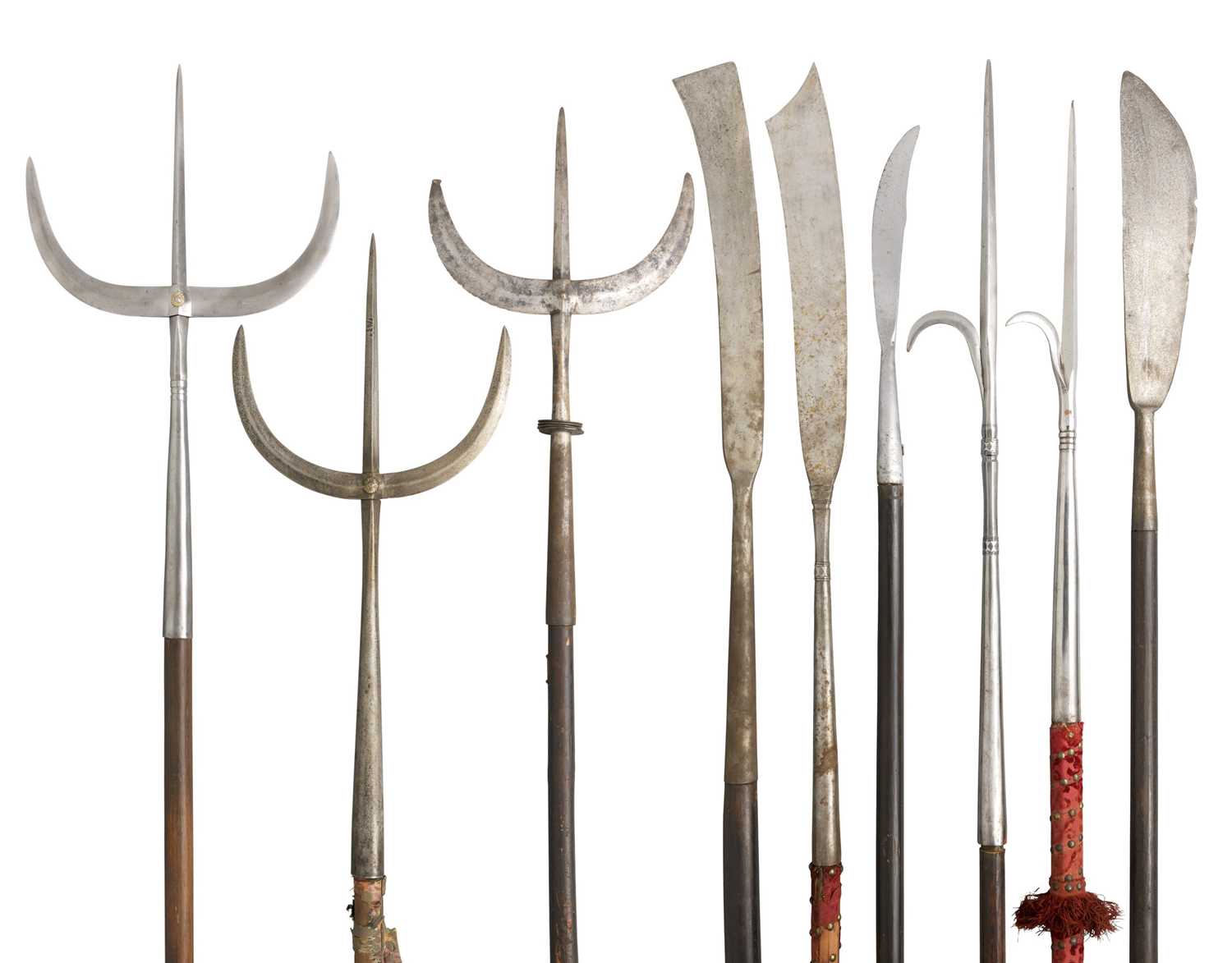 Lot 40 - **NINE CHINESE HAFTED WEAPONS