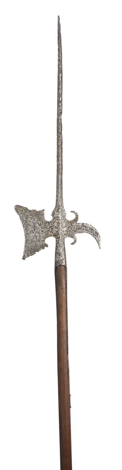 Lot 248 - **AN ETCHED SAXON HALBERD FOR THE GUARD OF