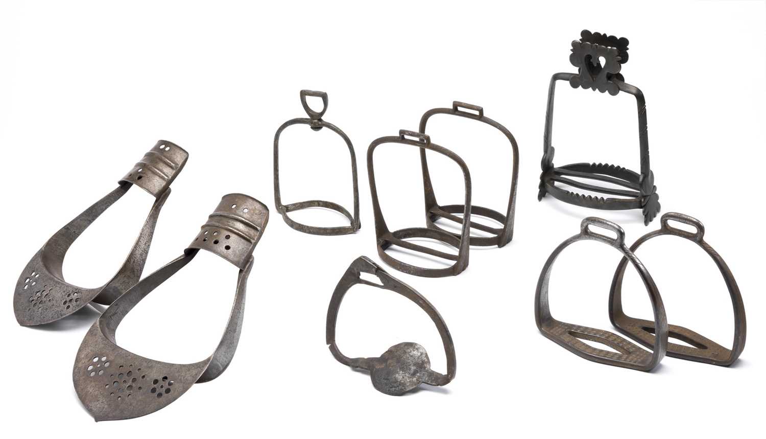 Lot 368 - **A PAIR OF STTIRRUPS IN 17TH CENTURY STYLE;