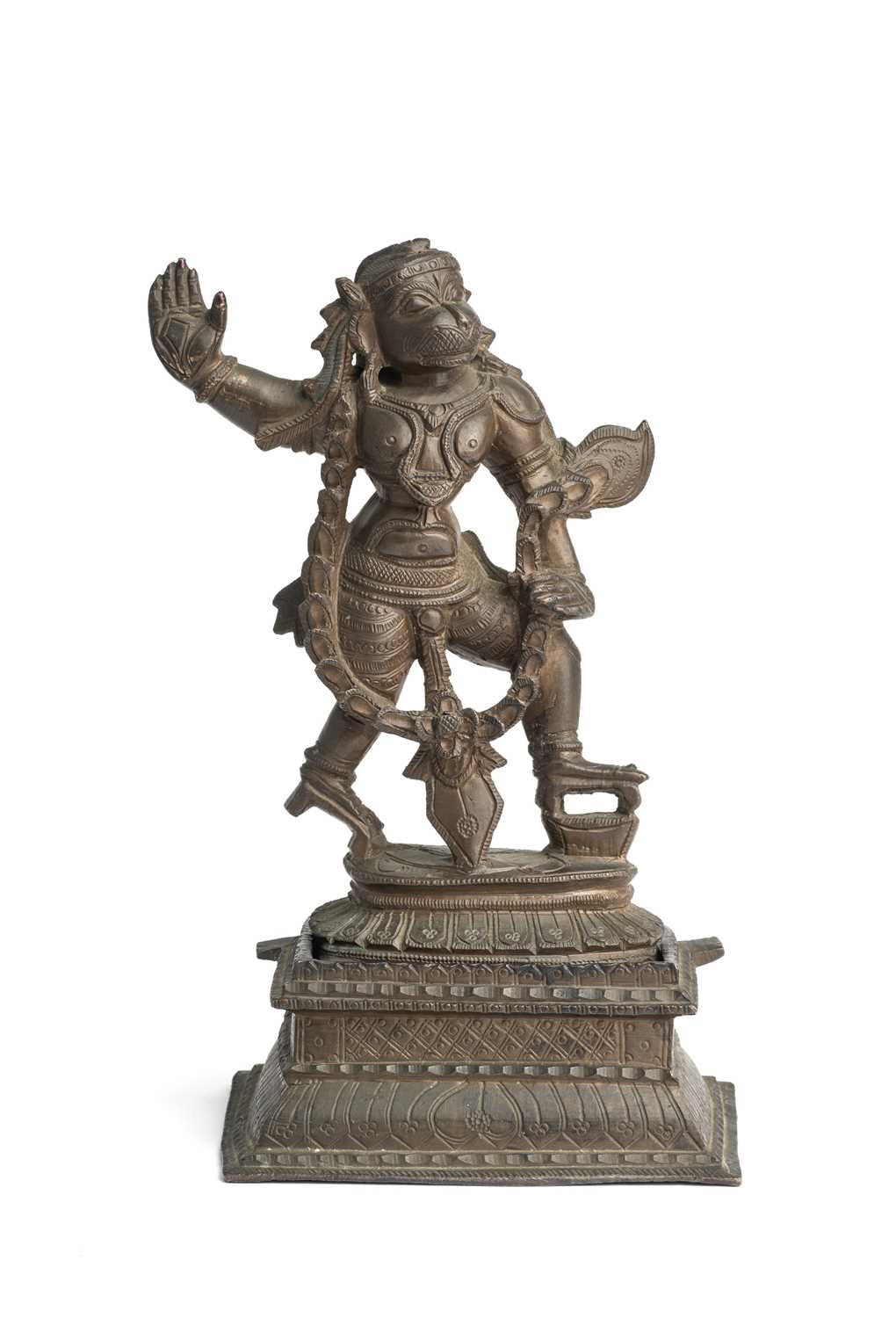 Lot 73 - A BRONZE FIGURE OF HANUMAN