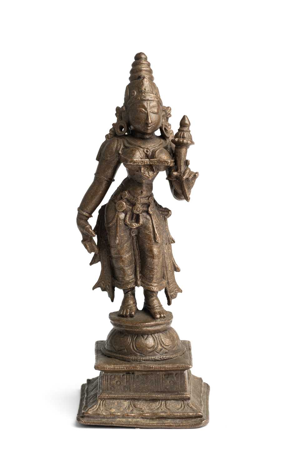 Lot 83 - A BRONZE FIGURE OF BHU-DEVI