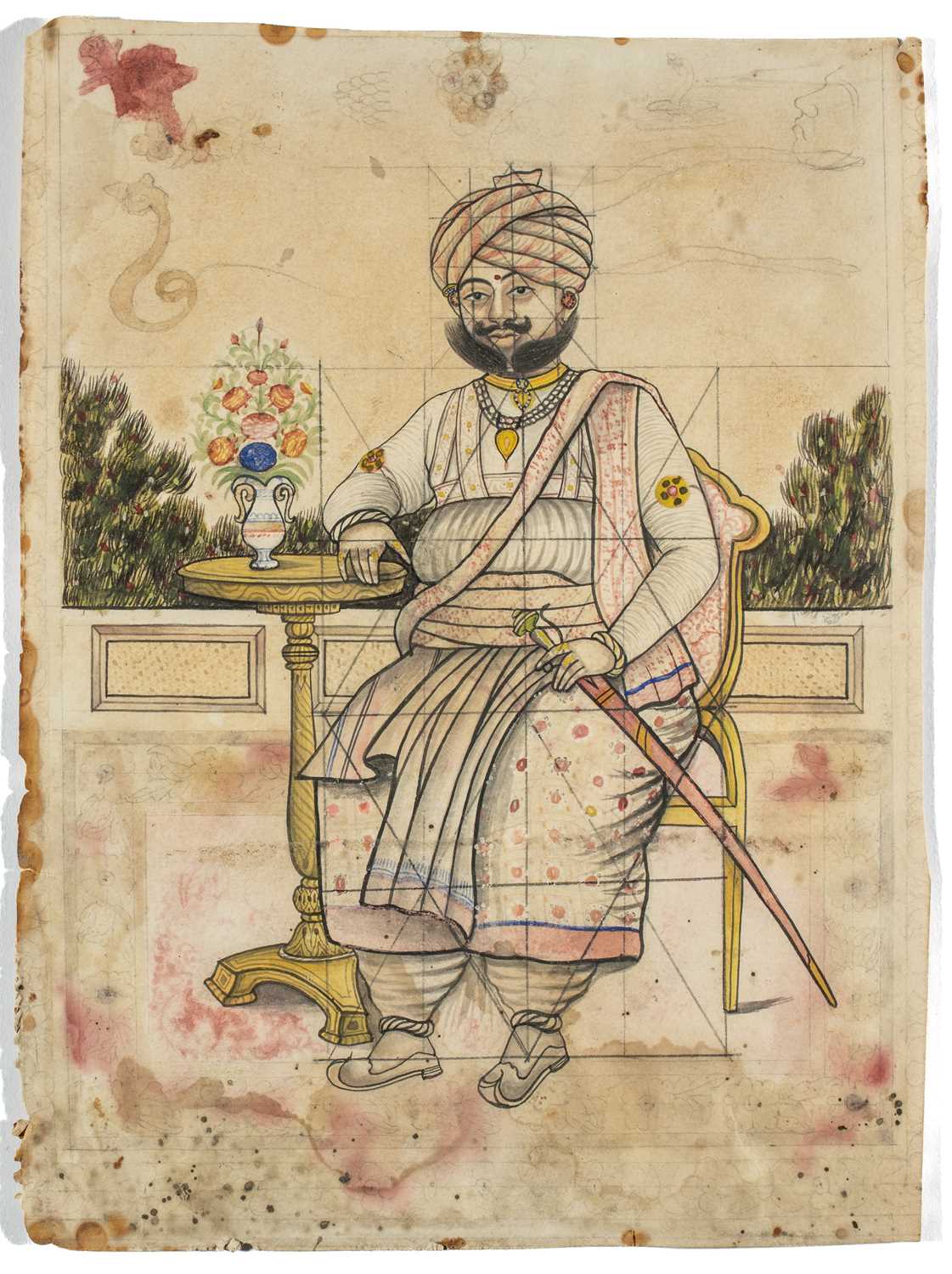 Lot 125 - FIVE INDIAN DRAWINGS