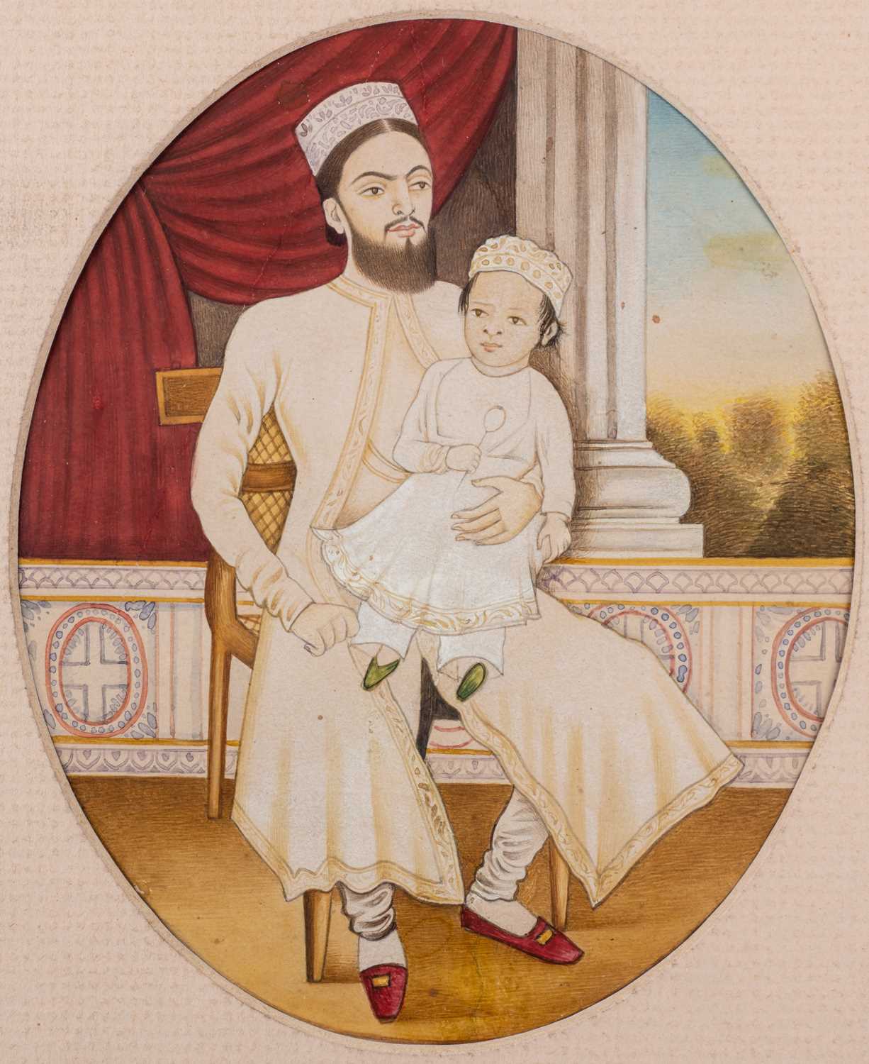 Lot 143 - A PORTRAIT OF A PARSI GENTLEMAN WITH HIS
