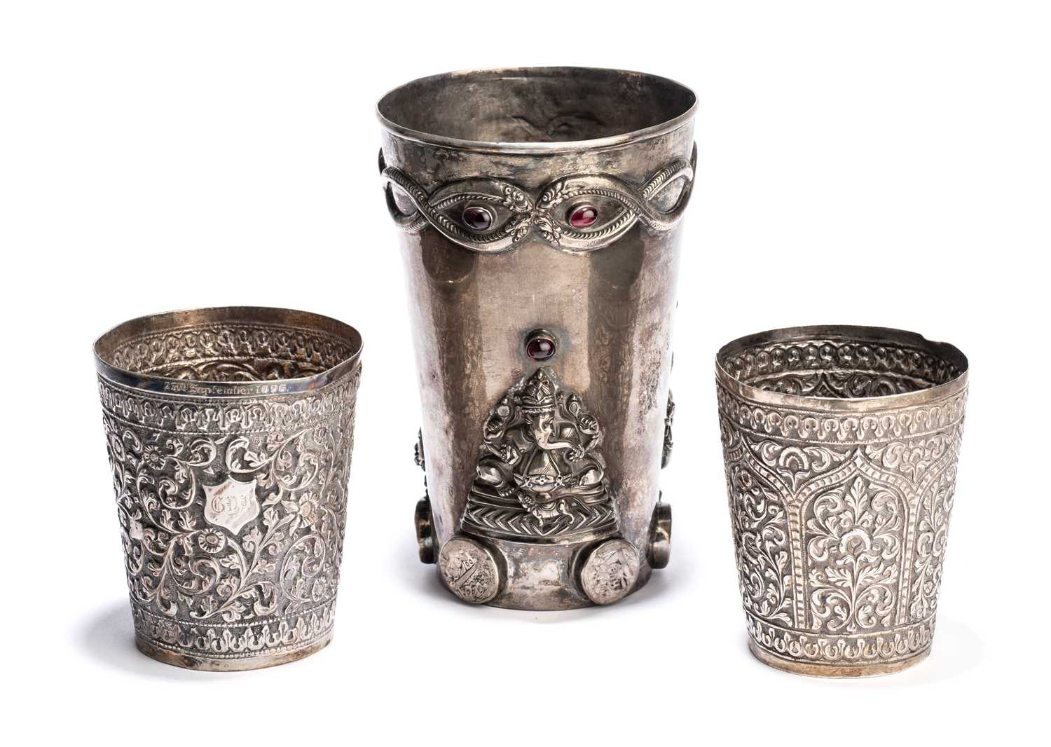 Lot 314 - THREE SILVER BEAKERS