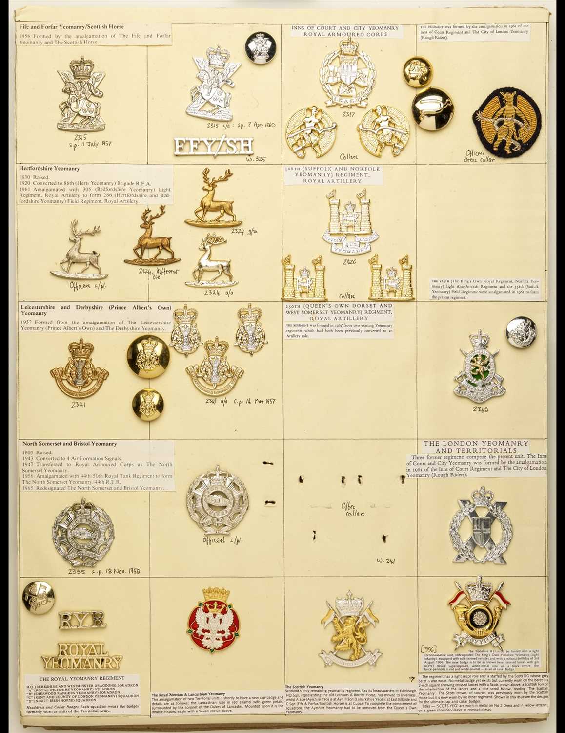 Lot 69 - Insignia of Yeomanry Regiments