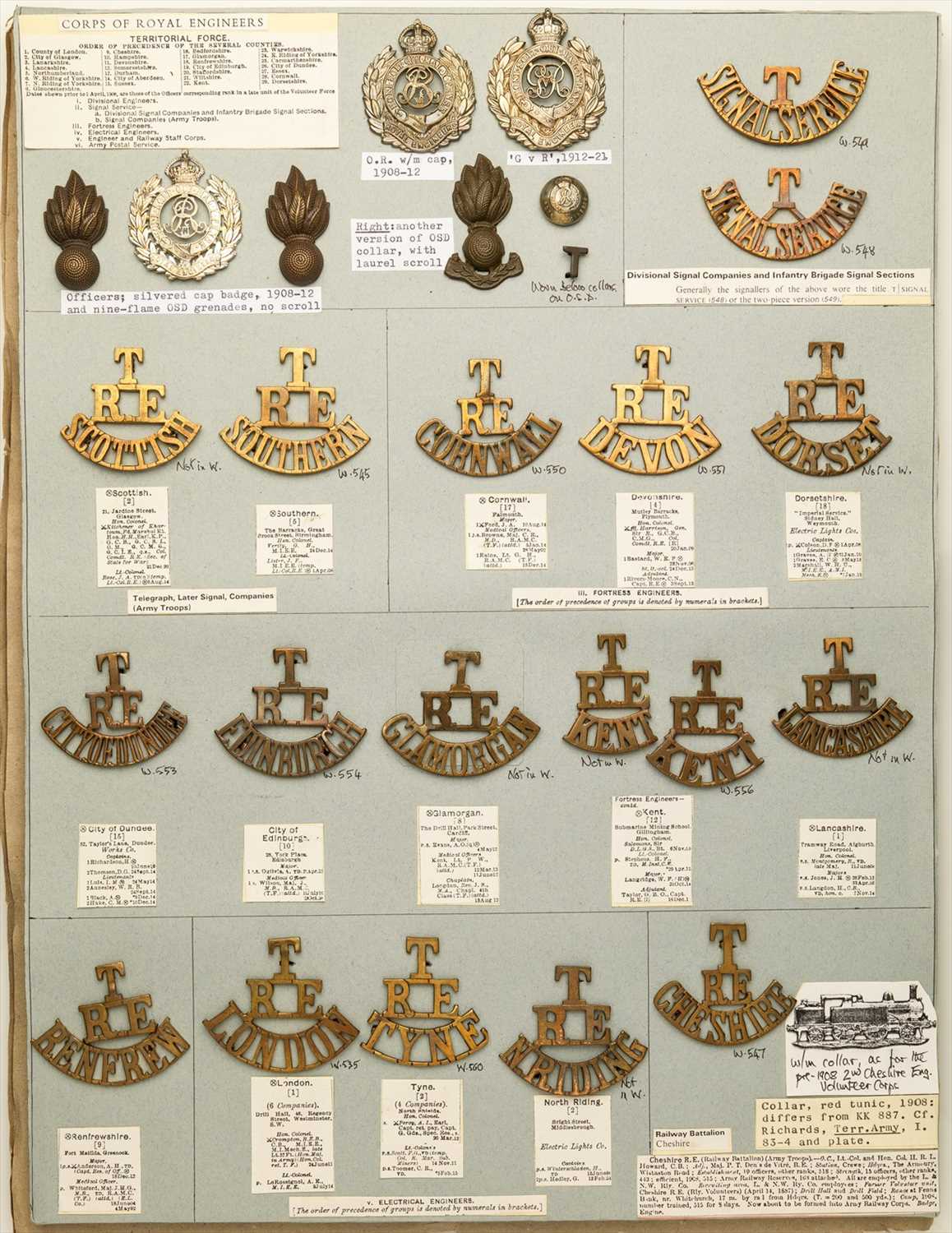 Lot 94 - Cap Badges and Brass Shoulder Titles of