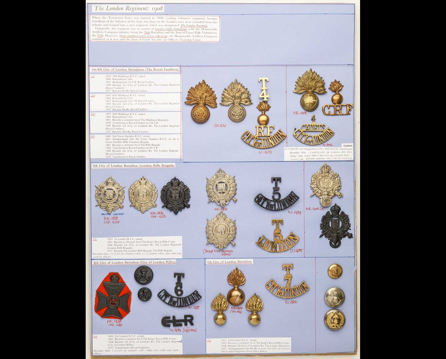 Lot 185 - Insignia of the London Regiment