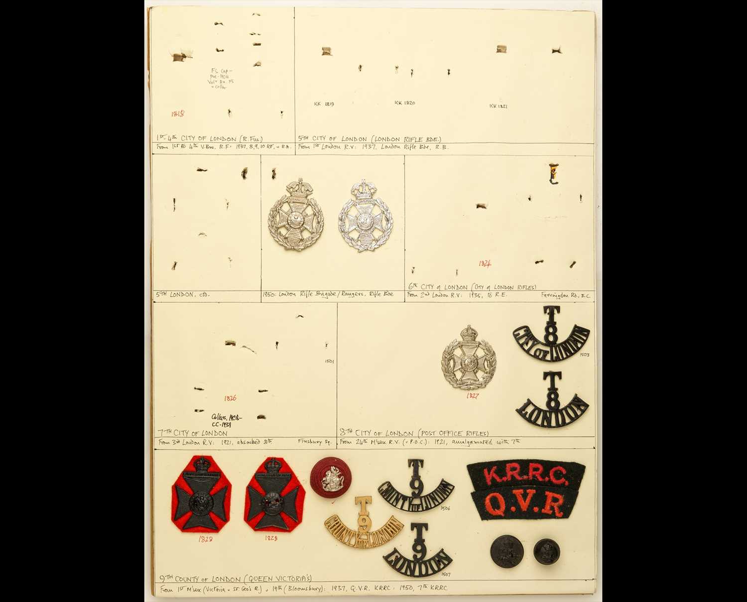 Lot 186 - Insignia of the Artists' Rifles and other