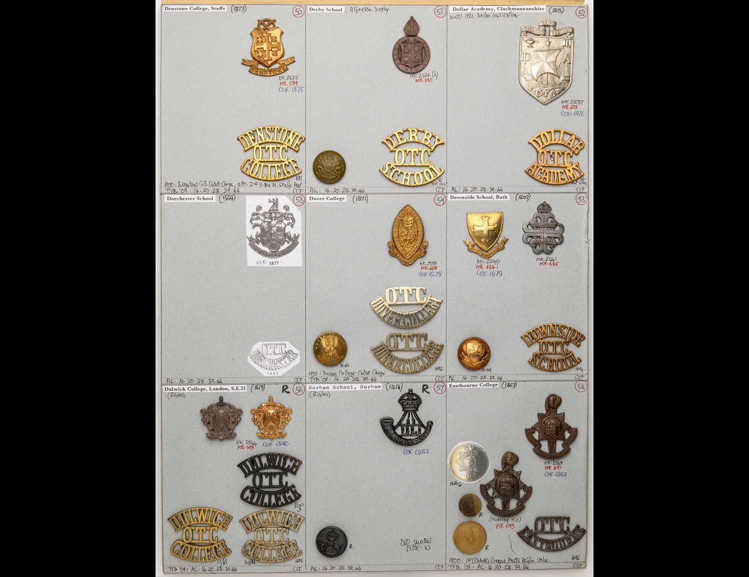 Lot 257 - School OTC Badges