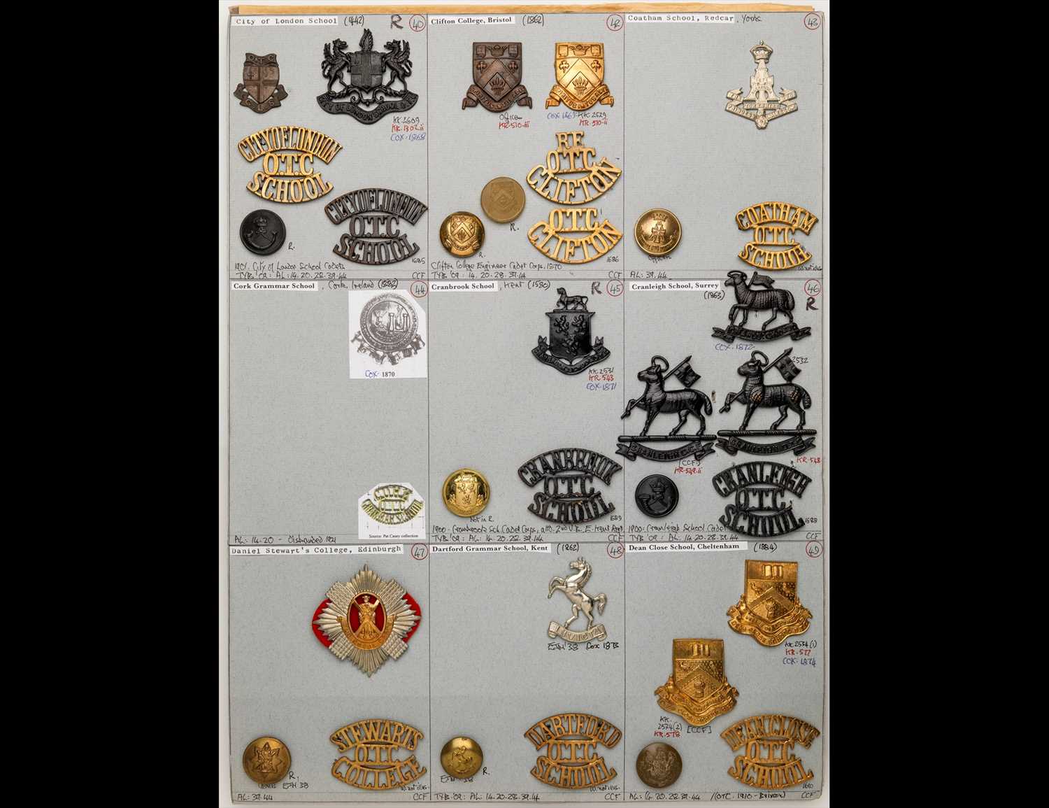 Lot 263 - School OTC Badges