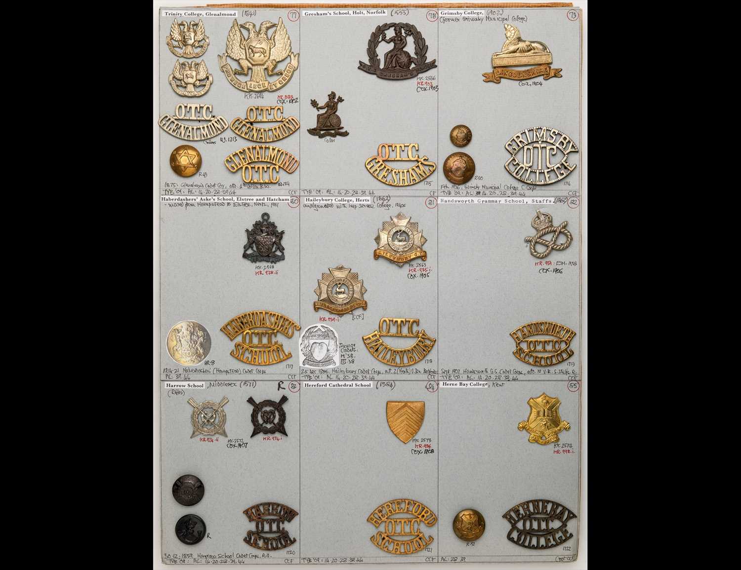 Lot 264 - School OTC Badges