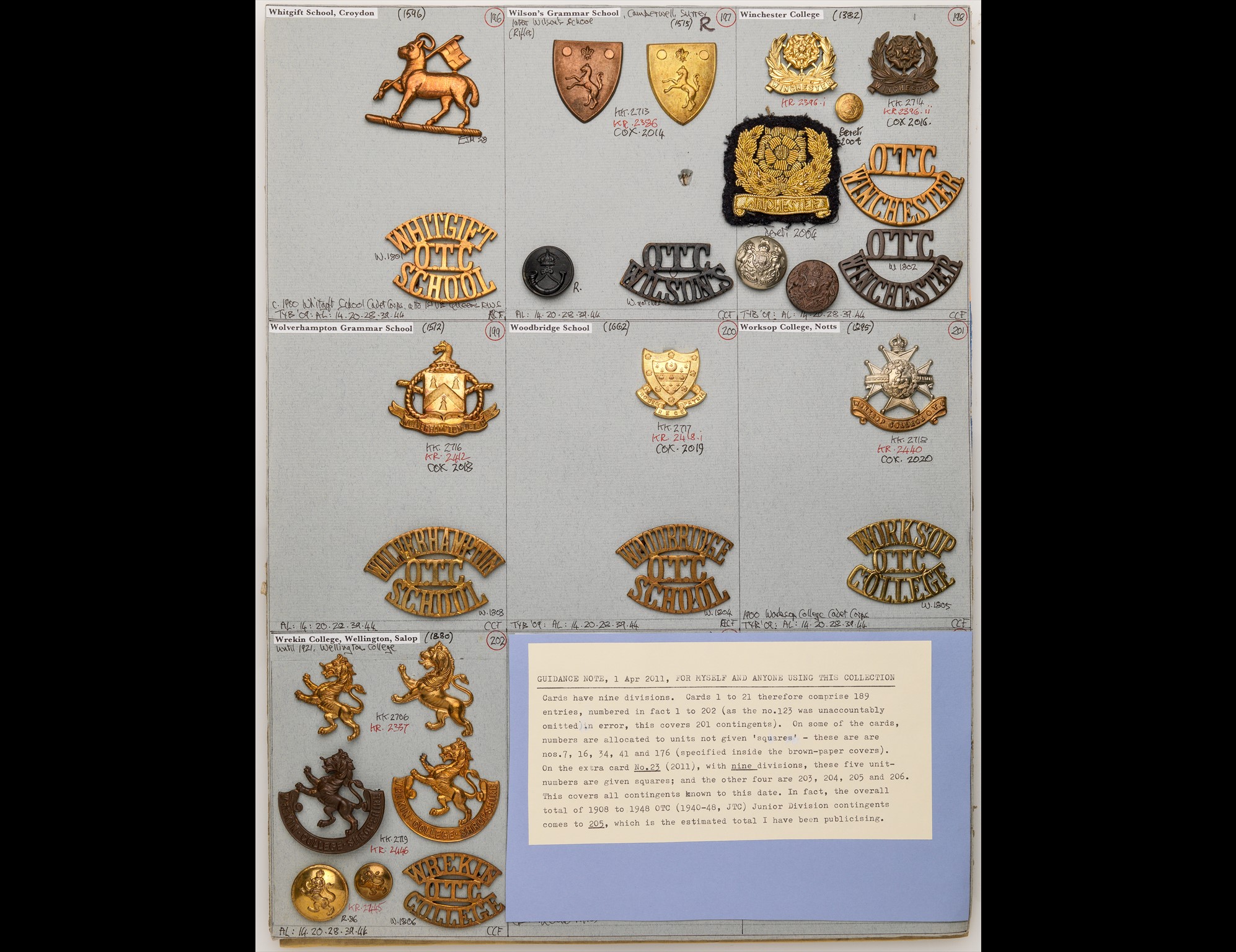 Lot 265 - School OTC Badges