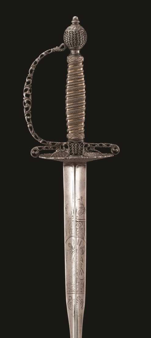 Lot 116 - A RARE RUSSIAN SMALL-SWORD WITH CUT-STEEL