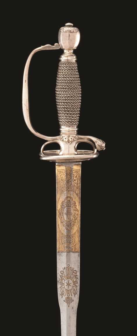 Lot 123 - A SILVER-HILTED SMALL-SWORD