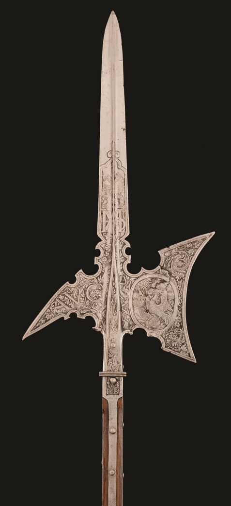 Lot 134 - A RARE ETCHED HALBERD OF THE GUARD OF THE